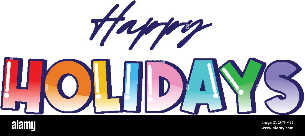 Happy holidays typography logo illustration Stock Vector Image & Art ...