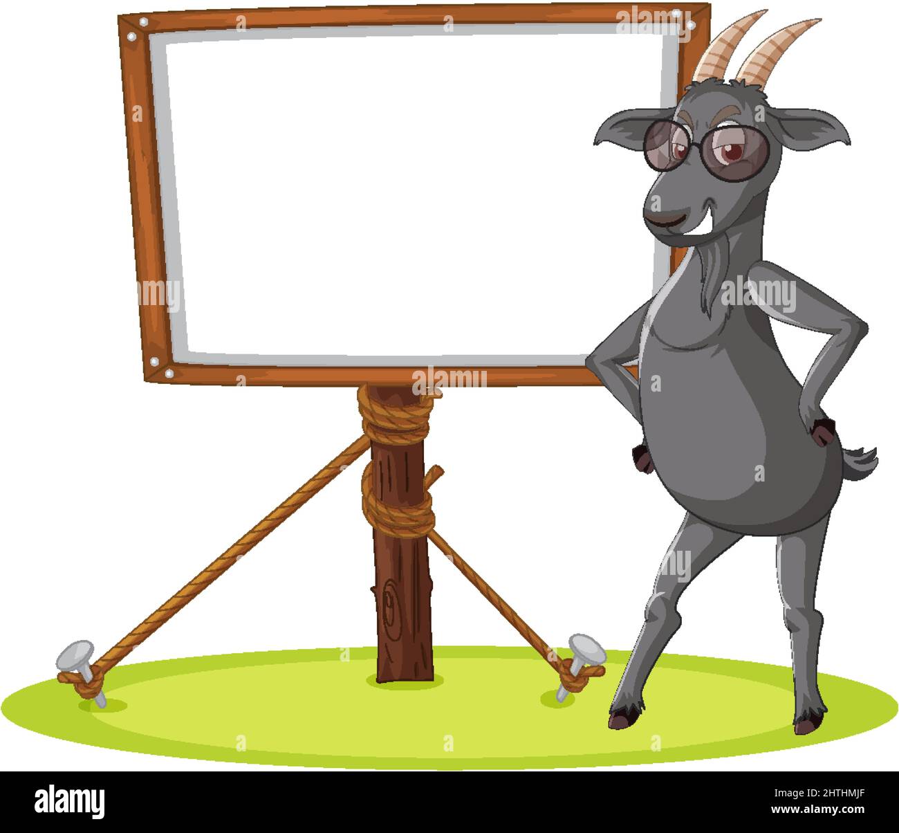 Isolated wooden banner with goat illustration Stock Vector Image & Art ...