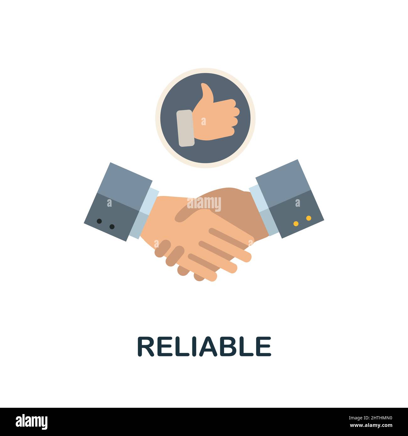 Reliable flat icon. Colored element sign from feedback collection. Flat ...