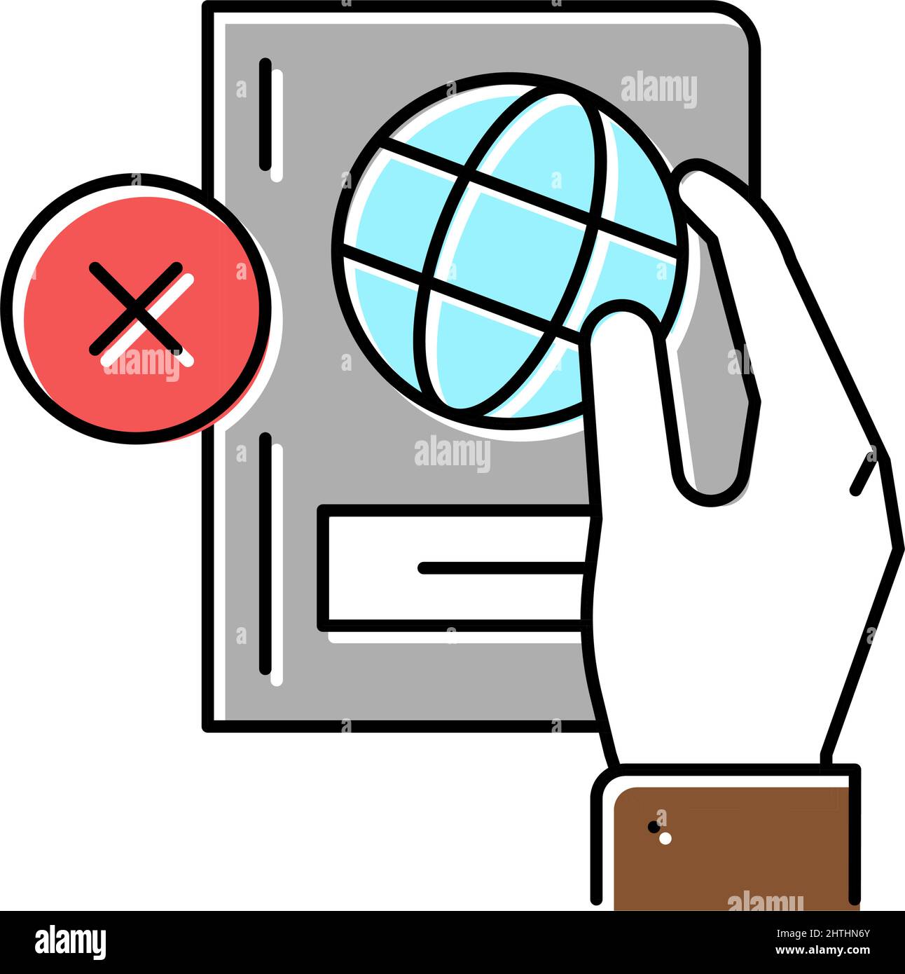 lost passport document refugee color icon vector illustration Stock ...