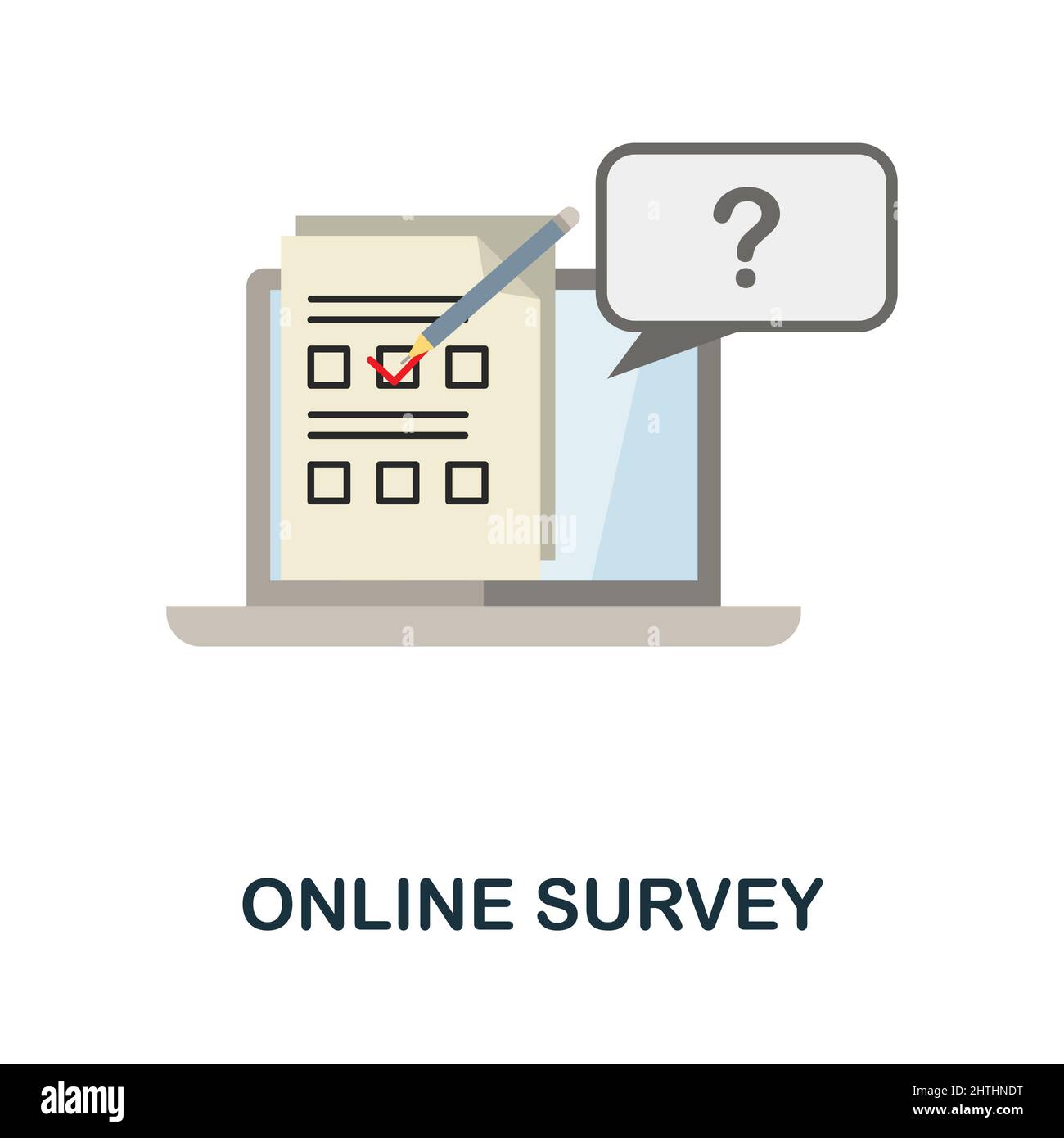 Online Survey flat icon. Colored element sign from feedback collection ...
