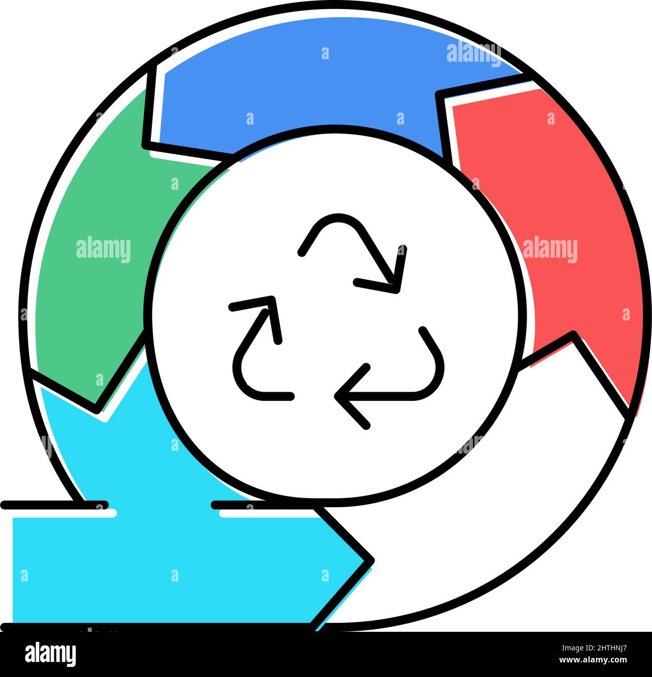 recycling and circular economy color icon vector illustration Stock ...