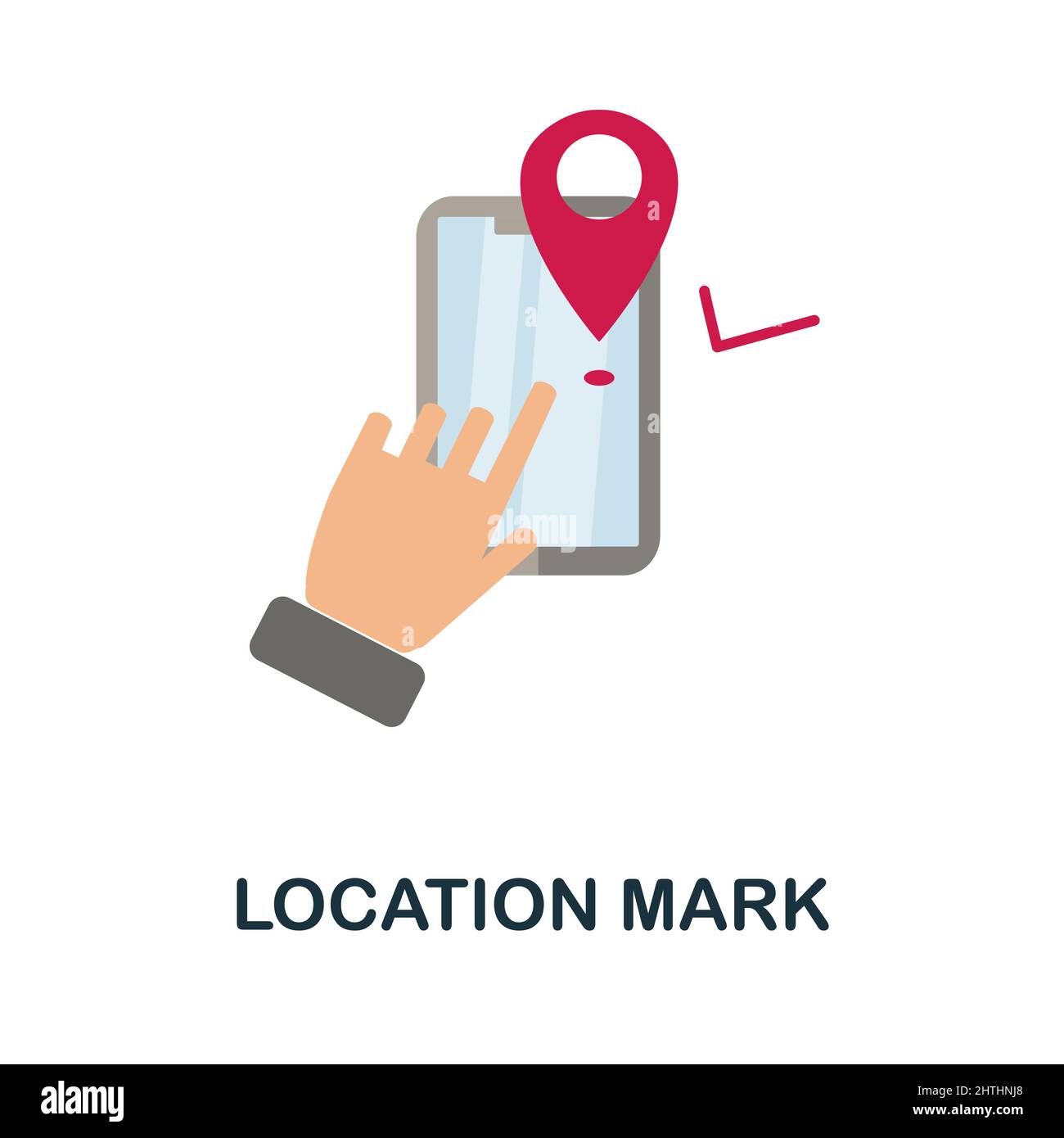 Location Mark flat icon. Colored element sign from feedback collection ...
