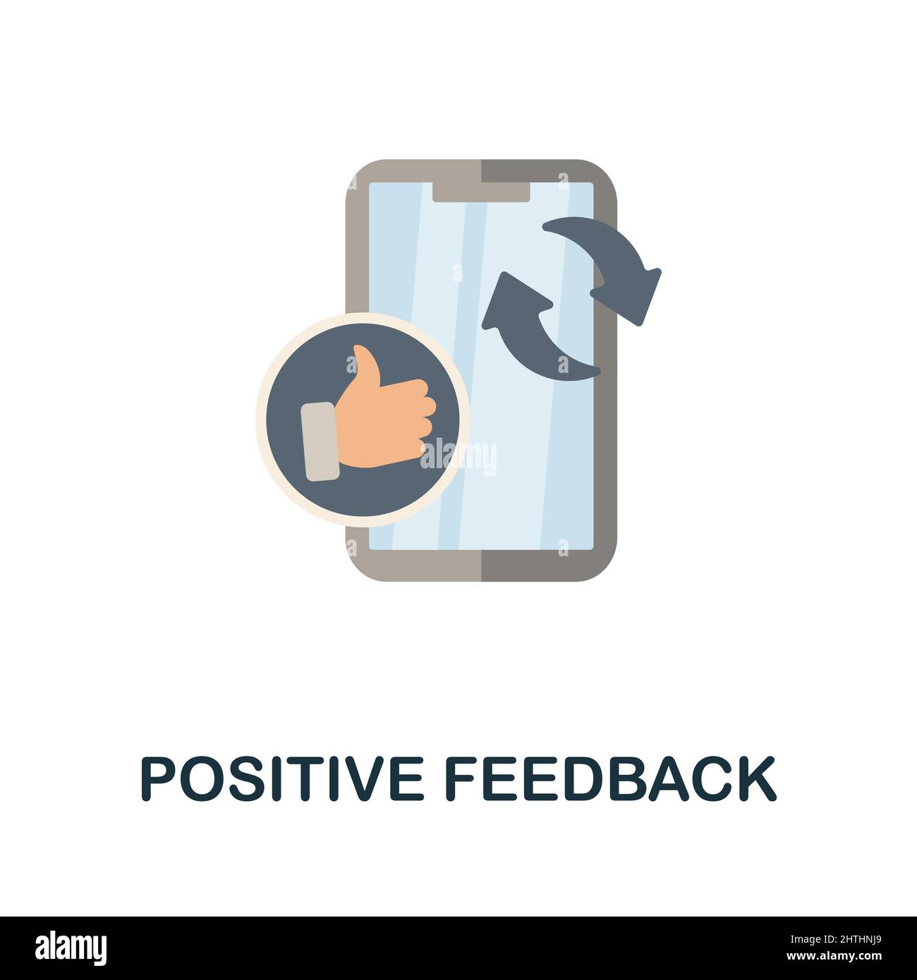 Positive Feedback flat icon. Colored element sign from feedback ...