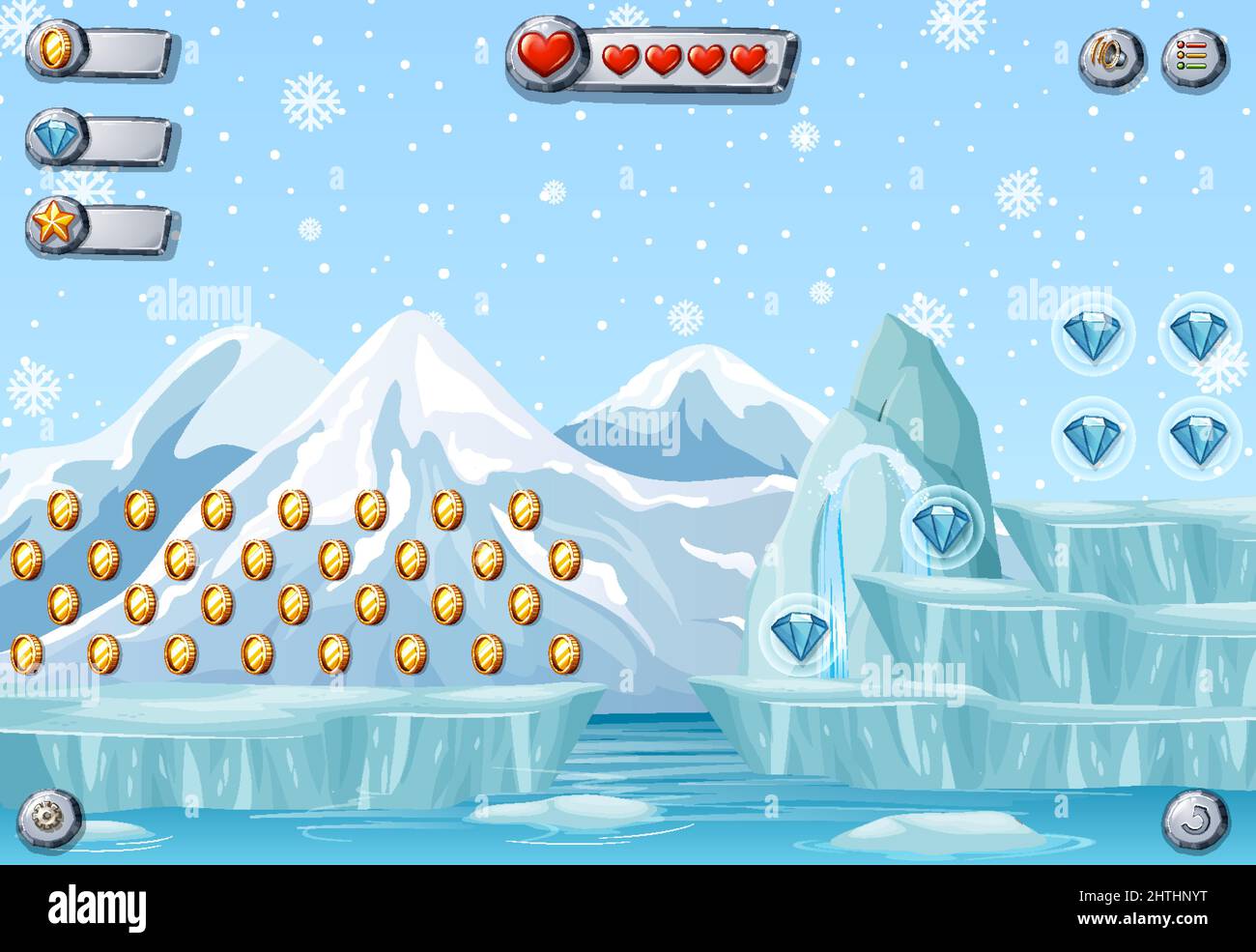 A game template snowing background illustration Stock Vector Image ...