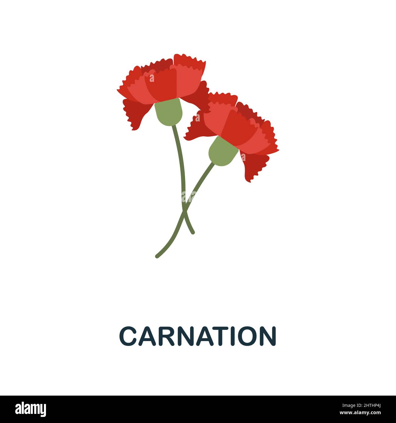 Carnation flat icon. Colored element sign from flowers collection. Flat ...