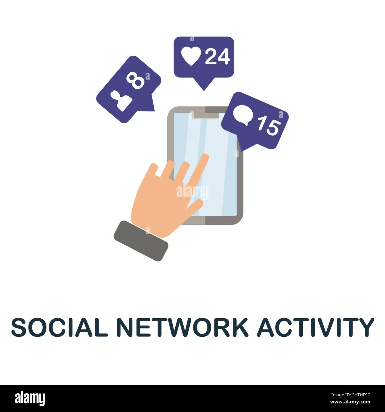 Social Network Activity flat icon. Colored element sign from feedback ...