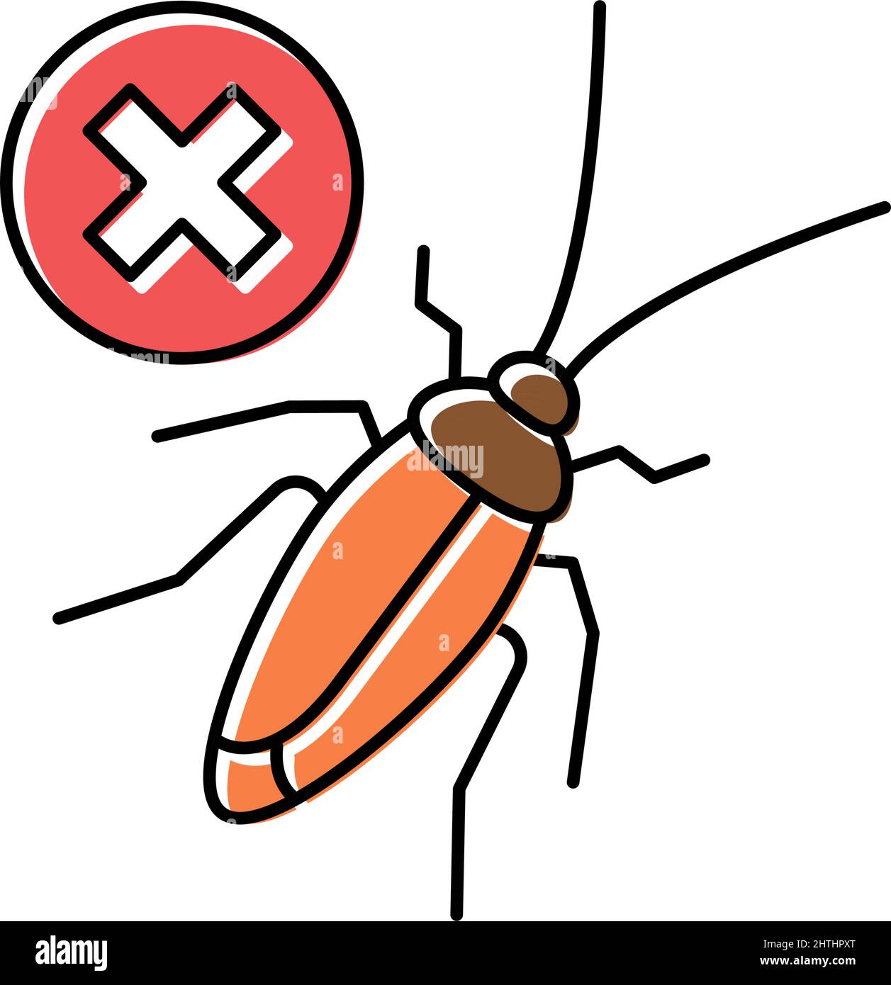 cockroach control color icon vector illustration Stock Vector Image ...
