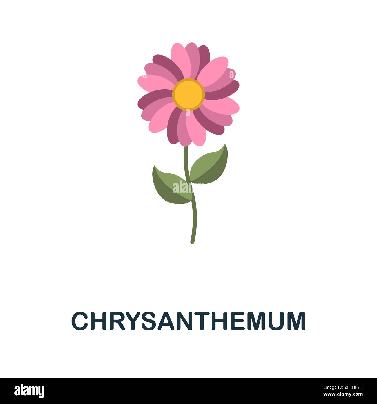 Chrysanthemum flat icon. Colored element sign from flowers collection ...