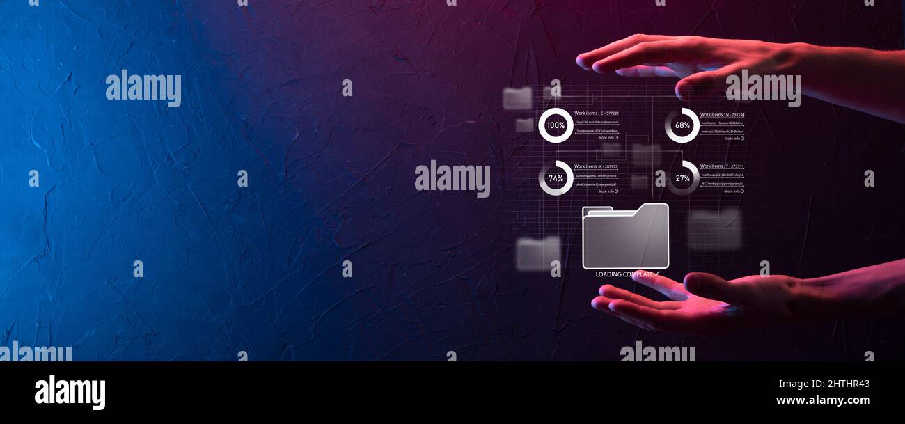 Business developer hand using board framework on virtual modern ...