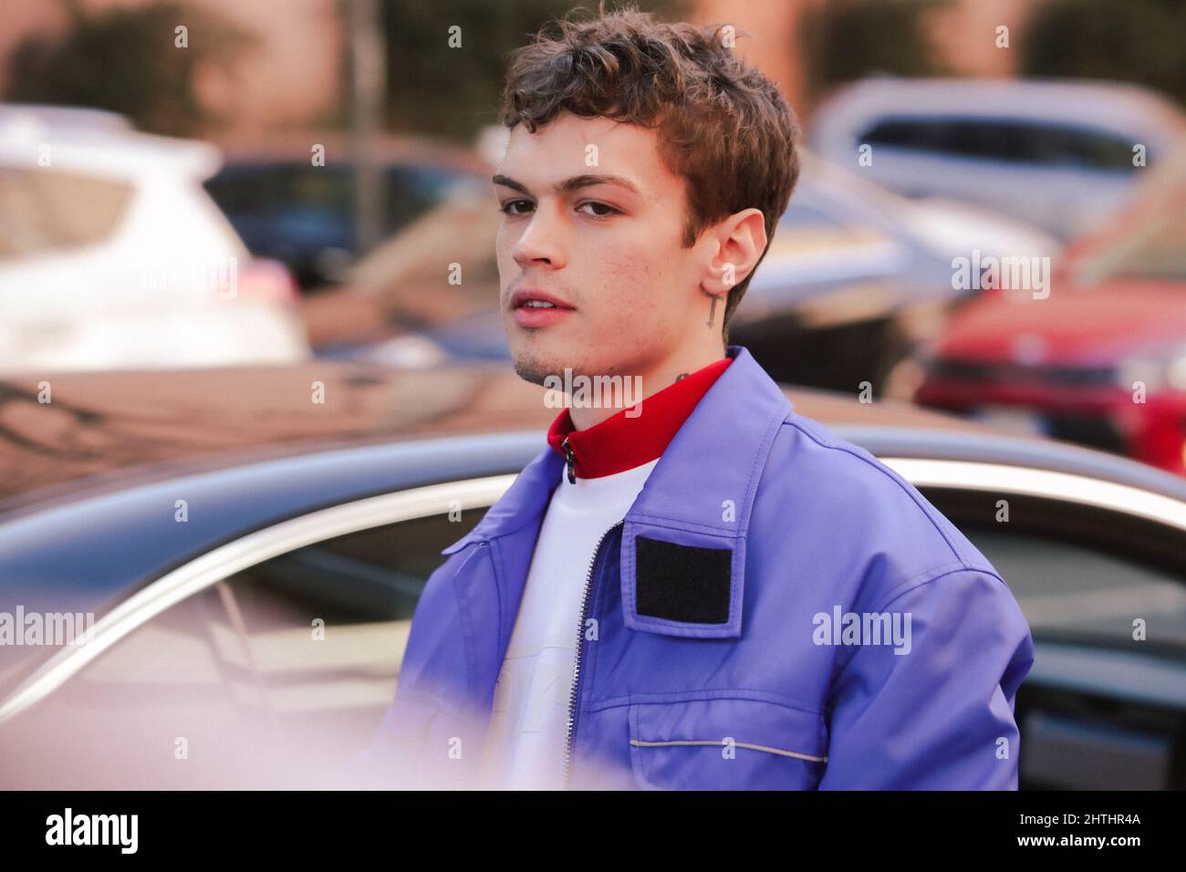 Blanco arriving at Ferrari fashion show during the Milan Fashion Week ...