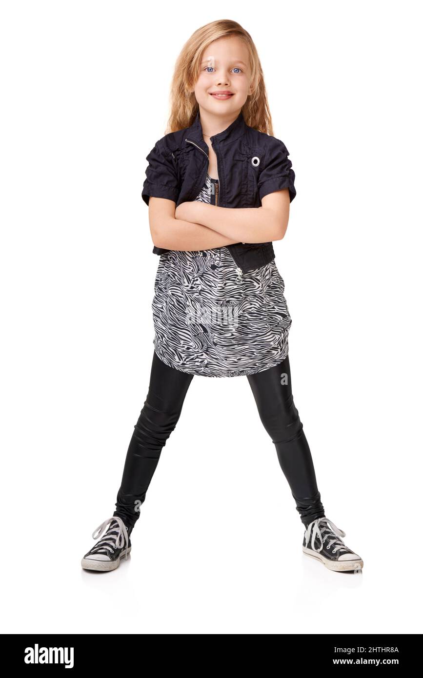 Small children and fashion pose Cut Out Stock Images & Pictures - Alamy