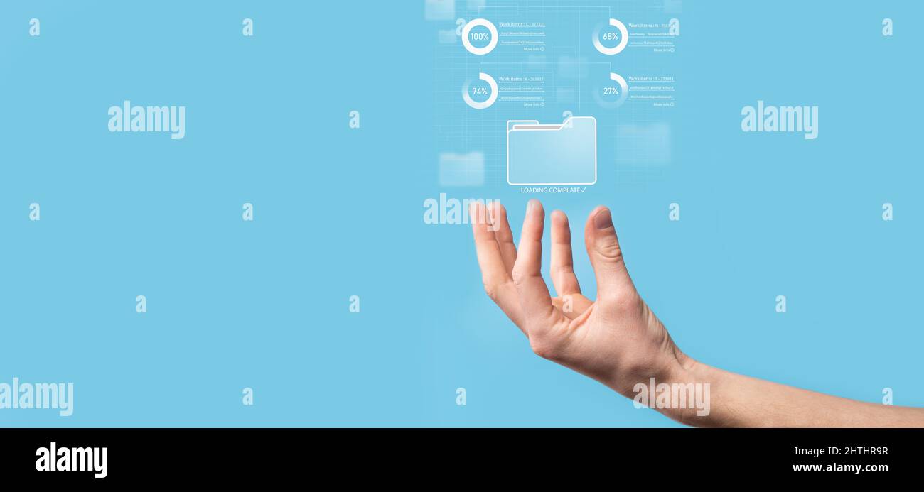 Business developer hand using board framework on virtual modern ...