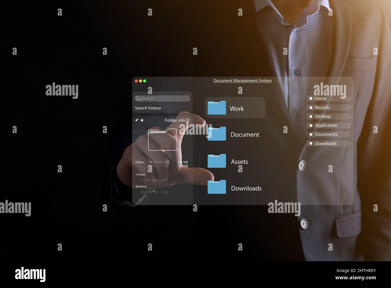 Document management concept. Virtual screen icons Document Management ...