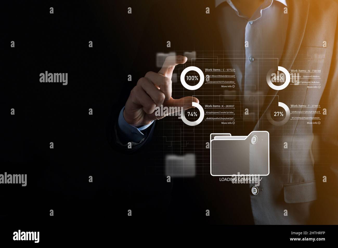 Business Developer Hand Using Board Framework On Virtual Modern