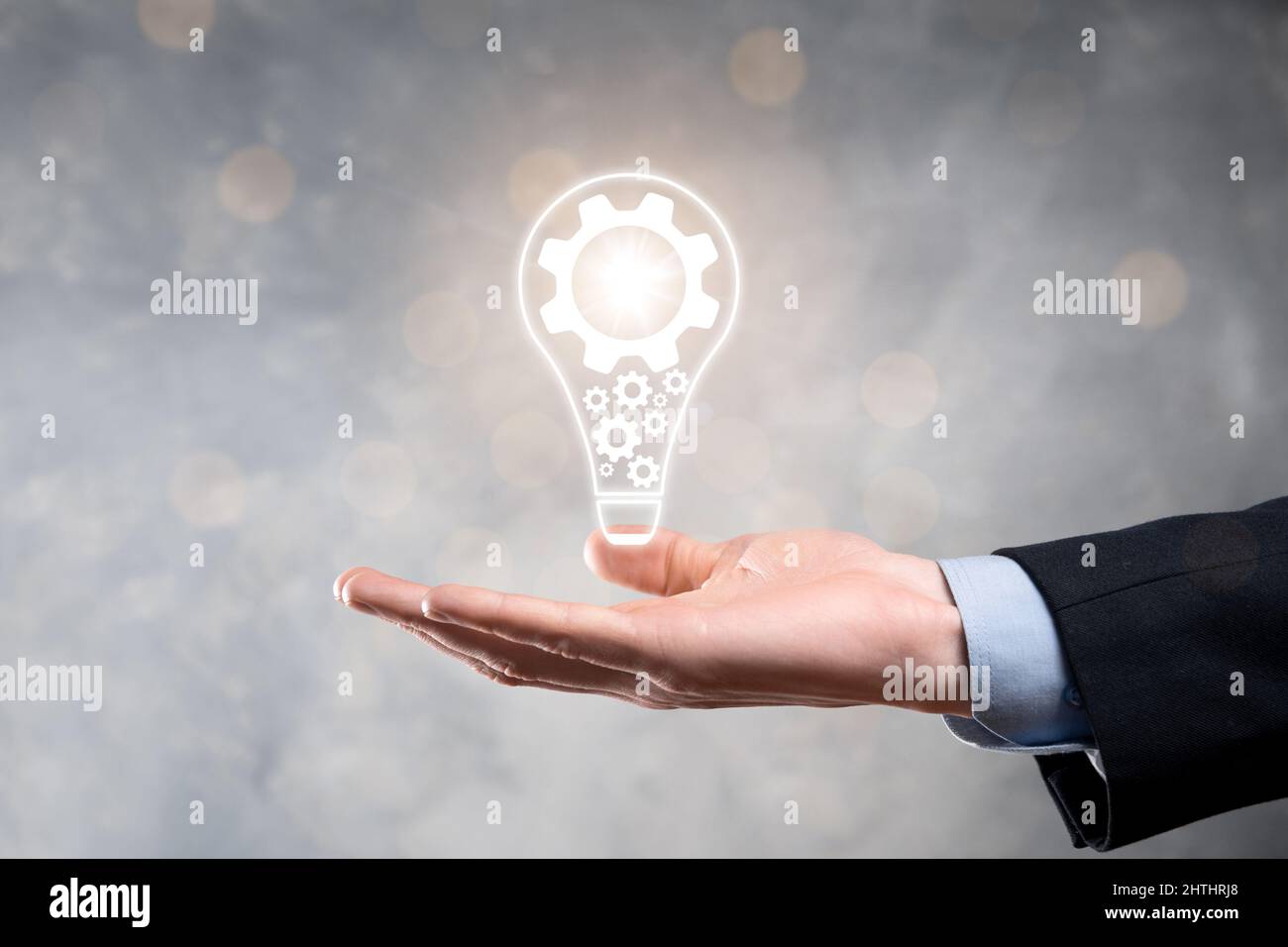 Creative light bulb with marketing network icons planning strategy ...