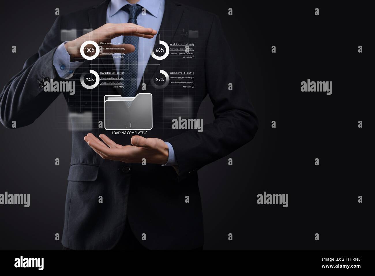 Business developer hand using board framework on virtual modern ...