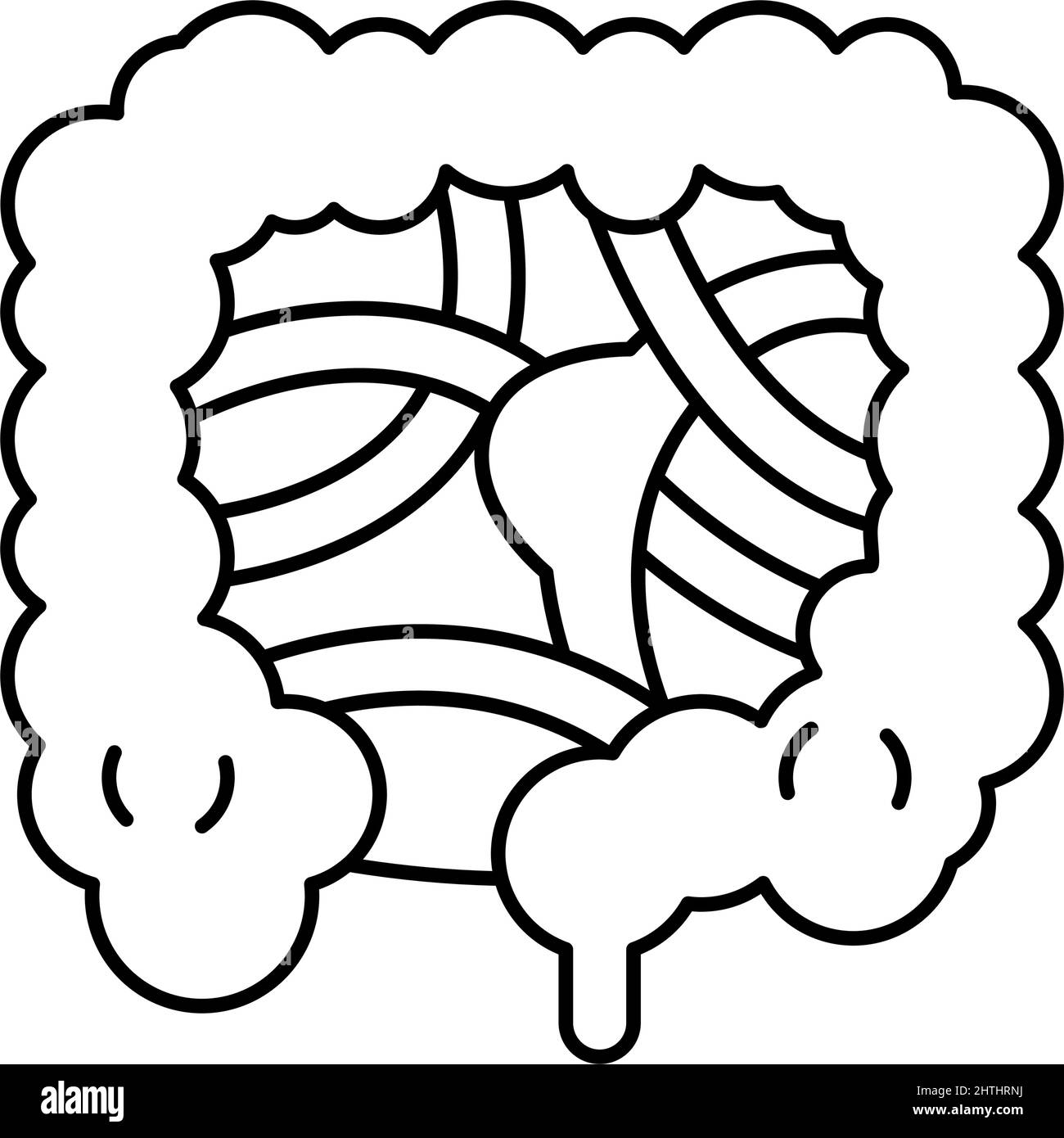 intestinal obstruction disease line icon vector illustration Stock ...