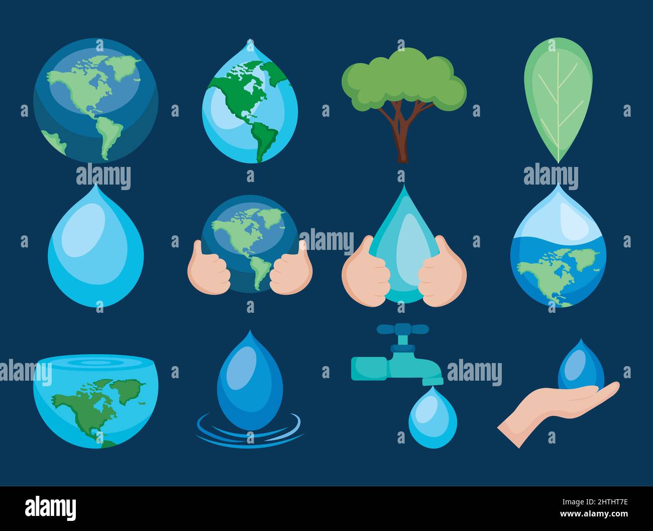 water day icons set Stock Vector Image & Art - Alamy