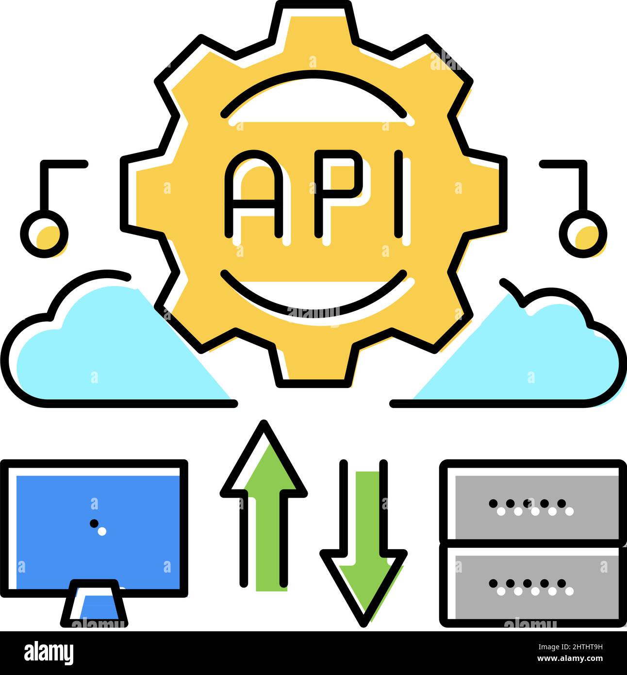 api digital technology color icon vector illustration Stock Vector ...