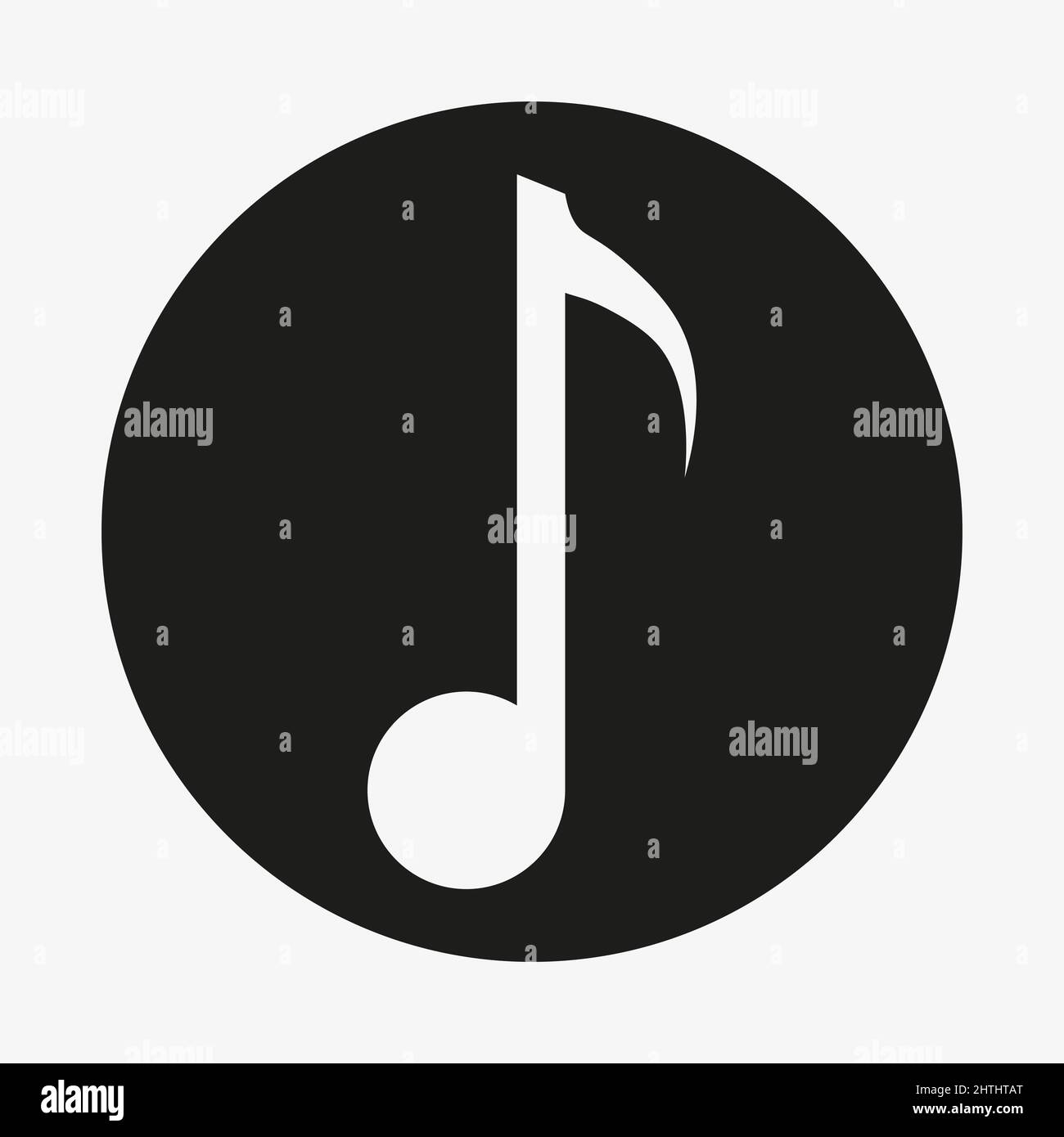 Music note vector icon circle on white background Stock Vector Image ...
