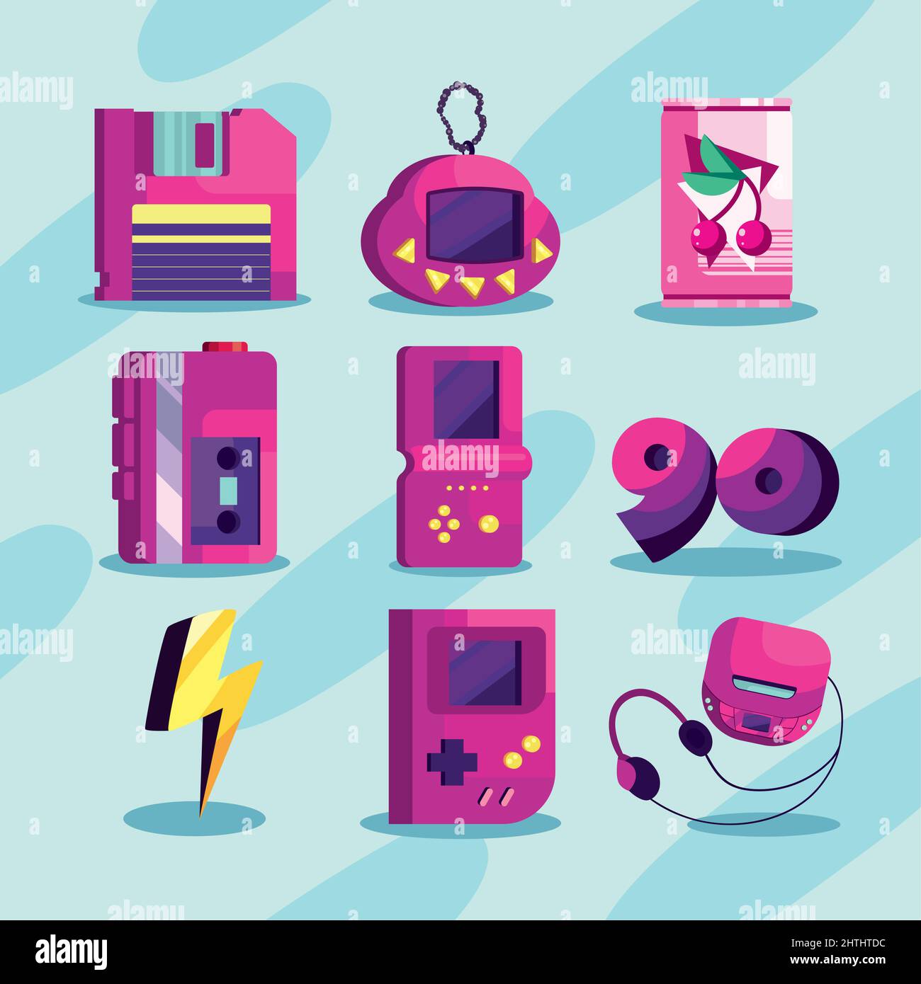 nine 90s items Stock Vector Image & Art - Alamy