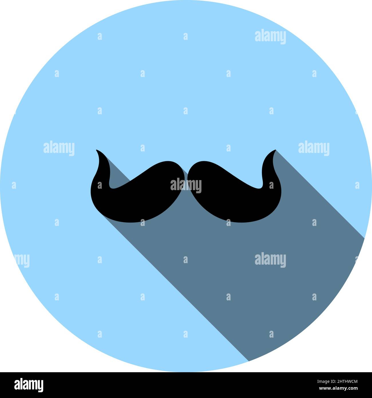 Poirot Mustache Icon. Flat Circle Stencil Design With Long Shadow ...