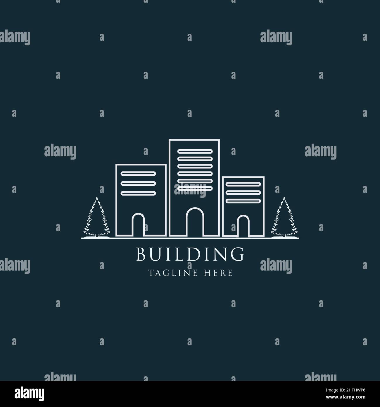 Minimal line art building logo Stock Vector Image & Art - Alamy