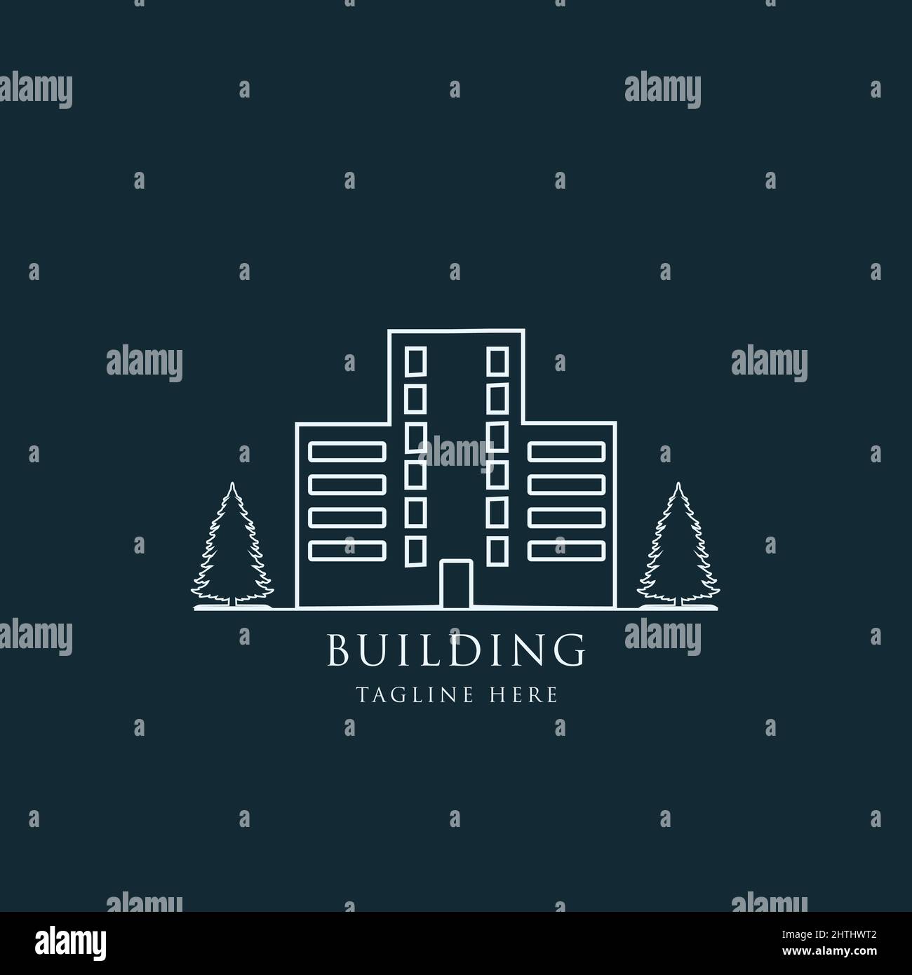 Minimal line art building logo Stock Vector Image & Art - Alamy