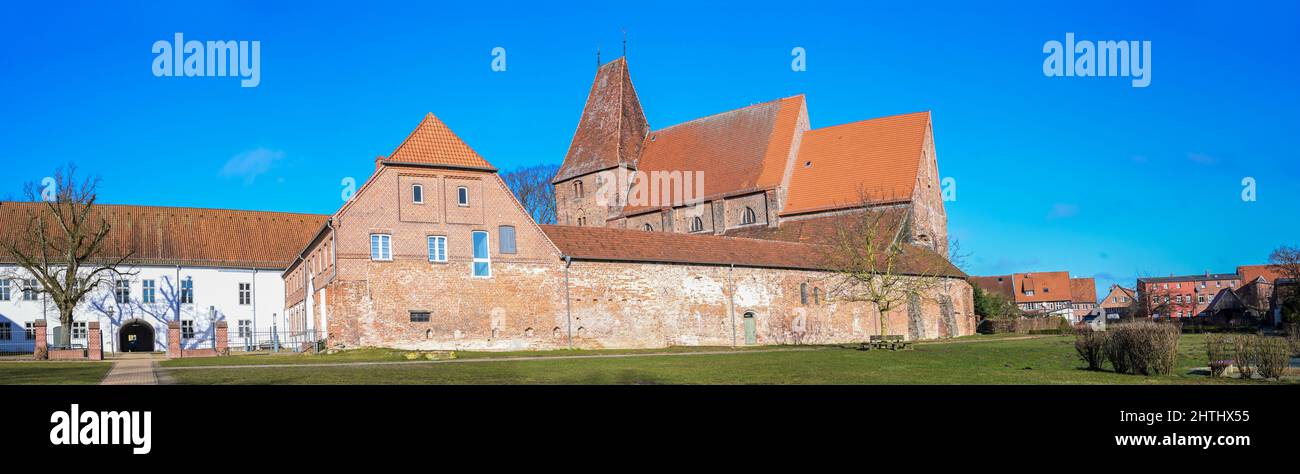 Panorama of the former monastery and the historic church of Rehna in ...