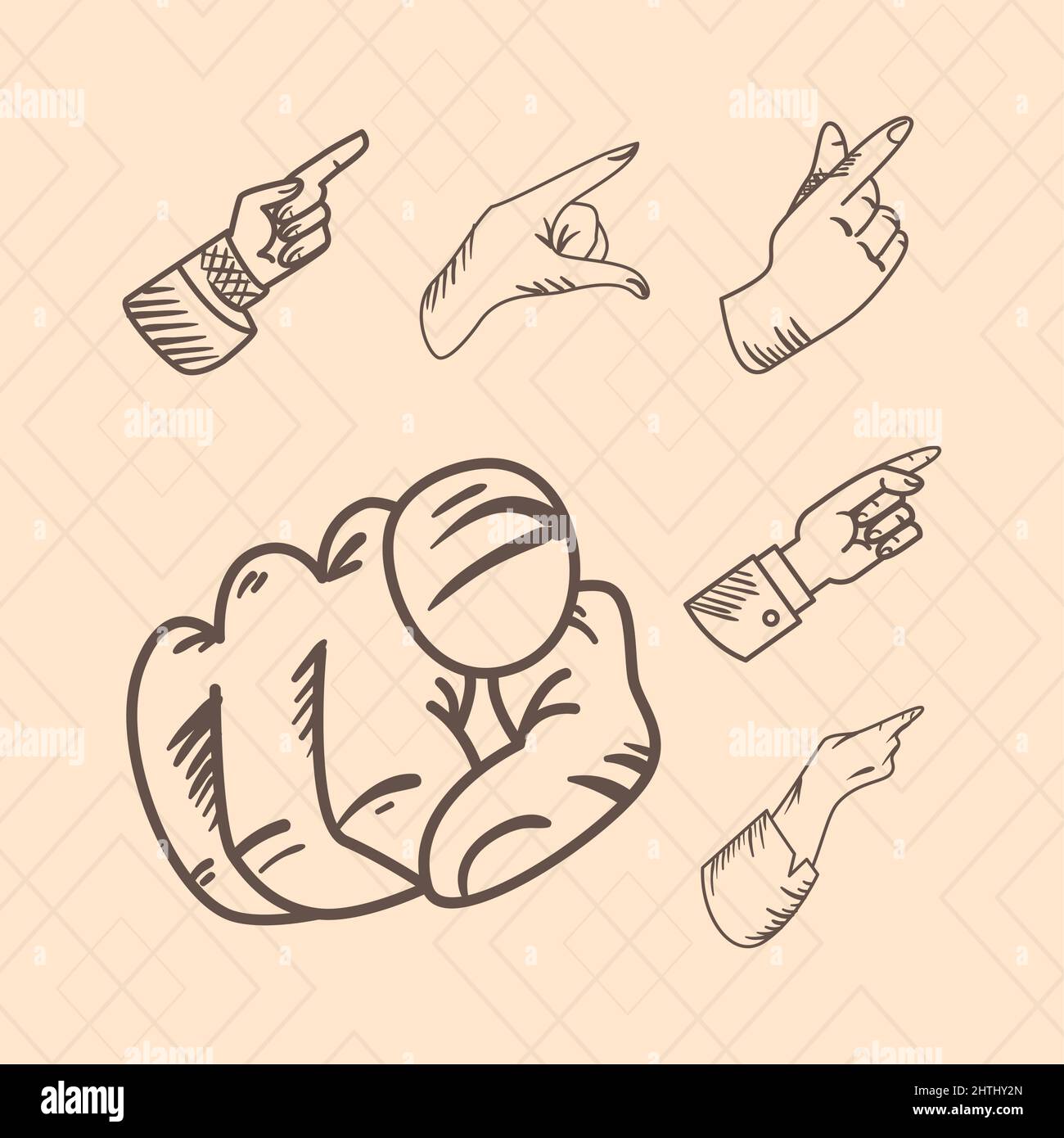 six hands pointing Stock Vector Image & Art - Alamy