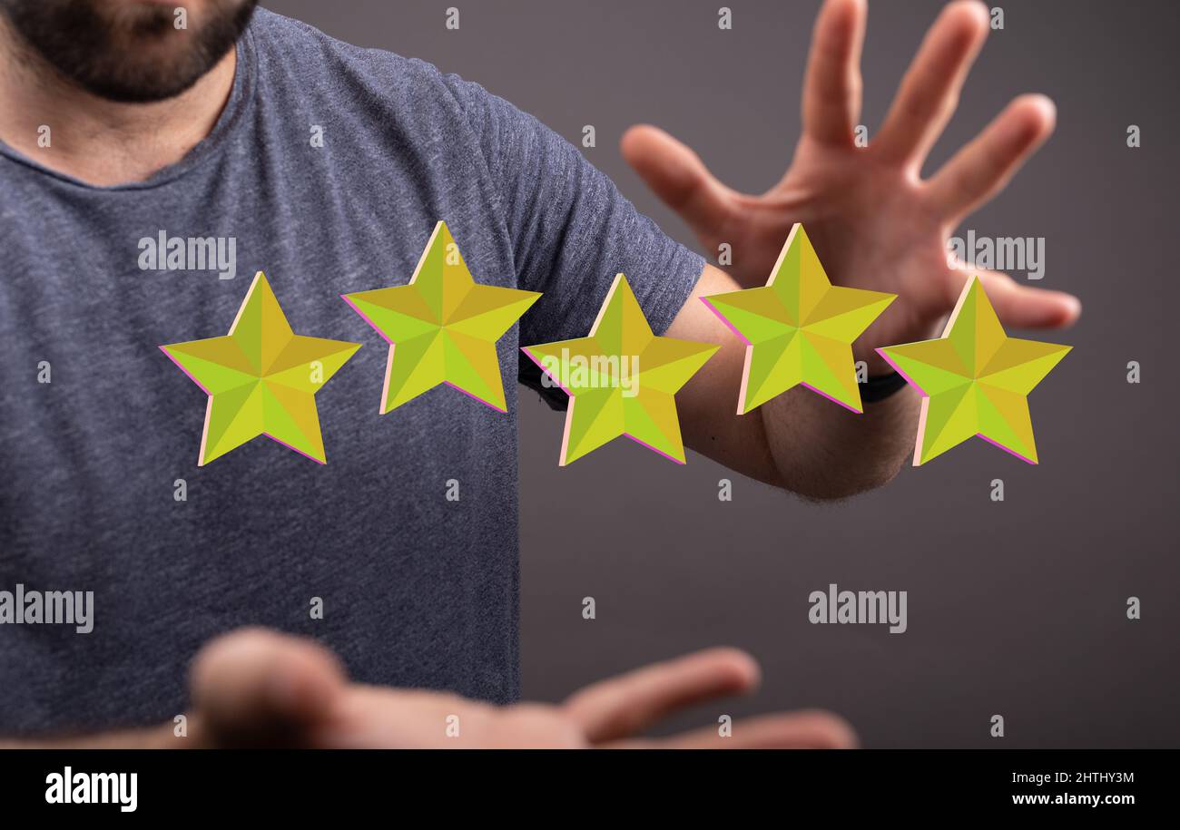 3D rendering of excellent service and best customer experience or good ...