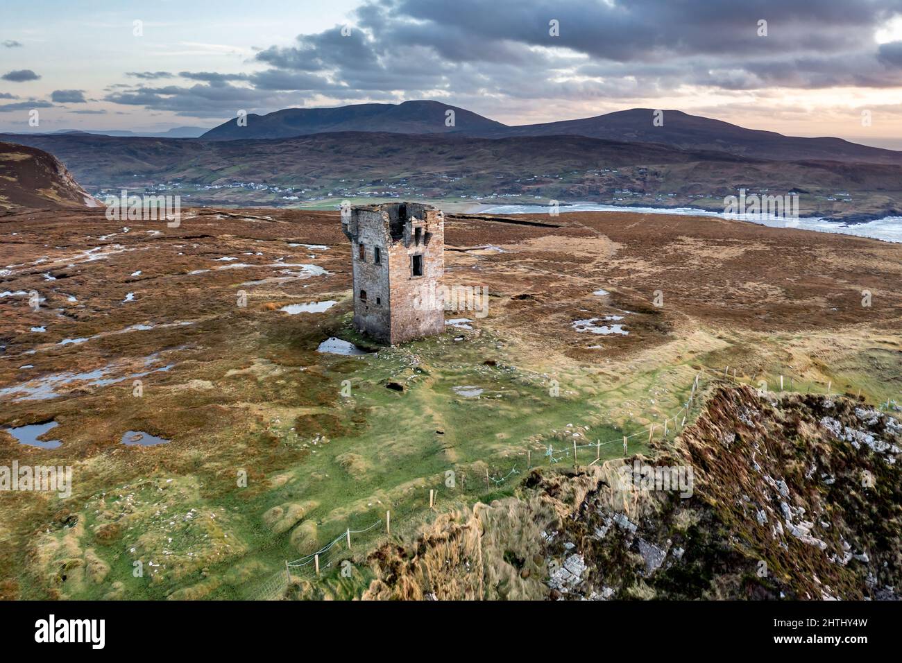 The tower at Glencolumbkille in County Donegal - Ireland Stock Photo ...