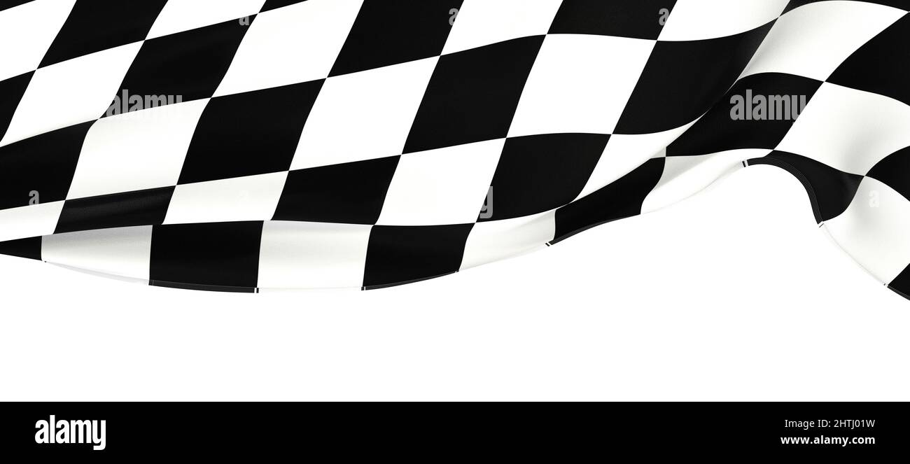 Illustration of a finish race flag in 3d on a white background Stock ...