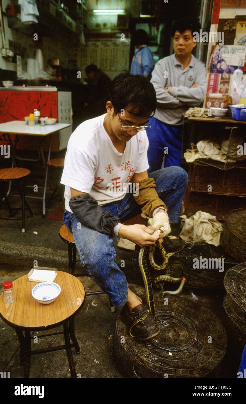 china hong kong business district restaurant offering snake blood ...
