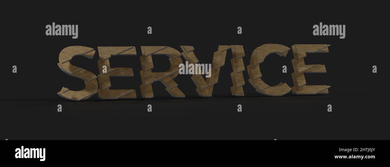 Illustration of "Service" word in 3d Stock Photo - Alamy