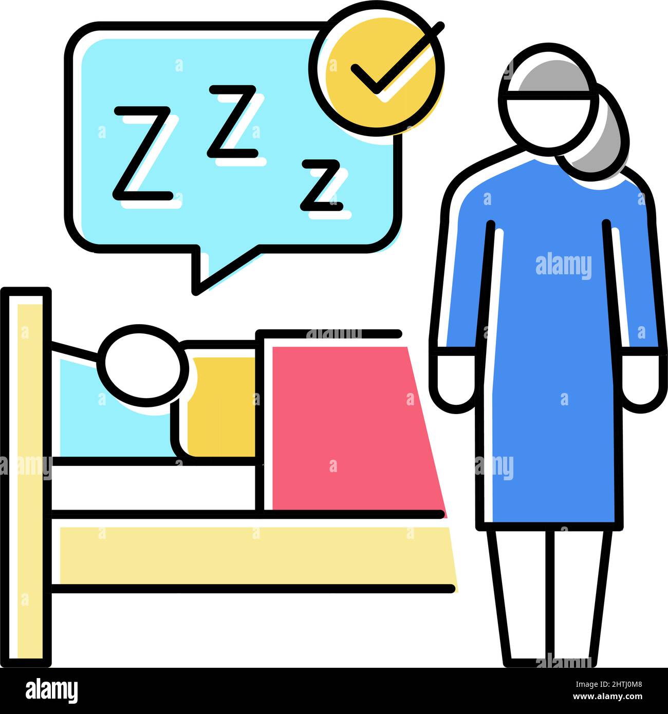 watching sleeping child color icon vector illustration Stock Vector ...
