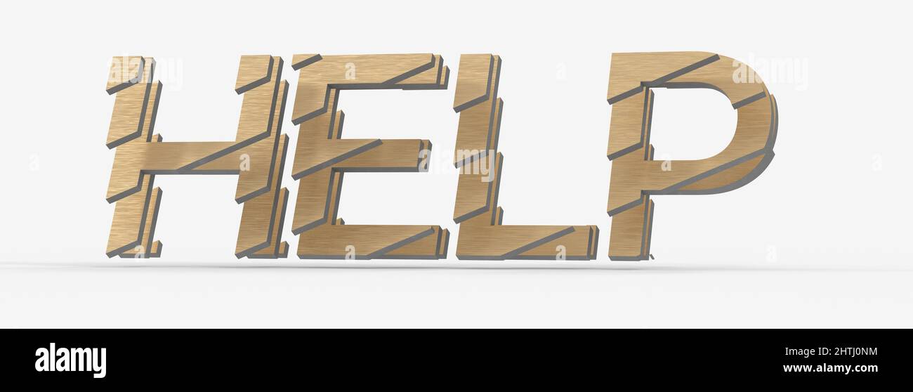 Illustration of "Help" word in 3d Stock Photo - Alamy