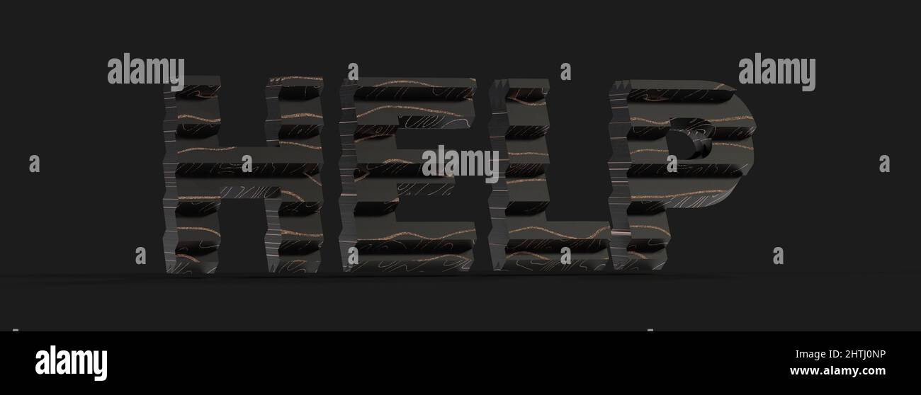 Illustration of "Help" word in 3d Stock Photo - Alamy