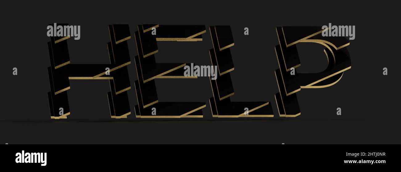 Illustration of "Help" word in 3d Stock Photo - Alamy