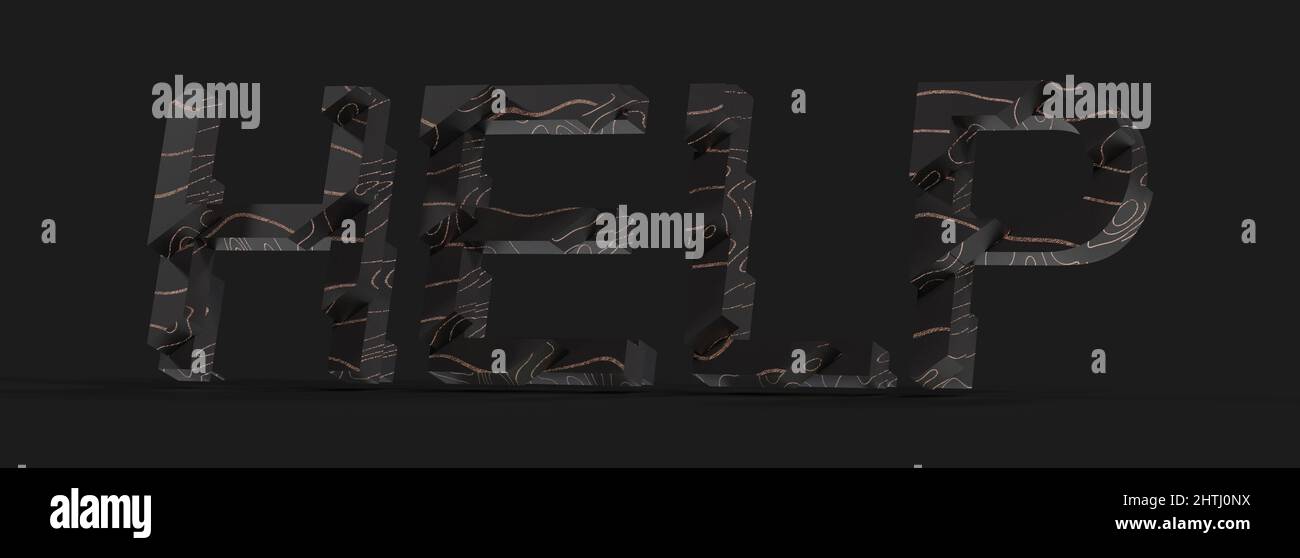 Illustration of "Help" word in 3d Stock Photo - Alamy