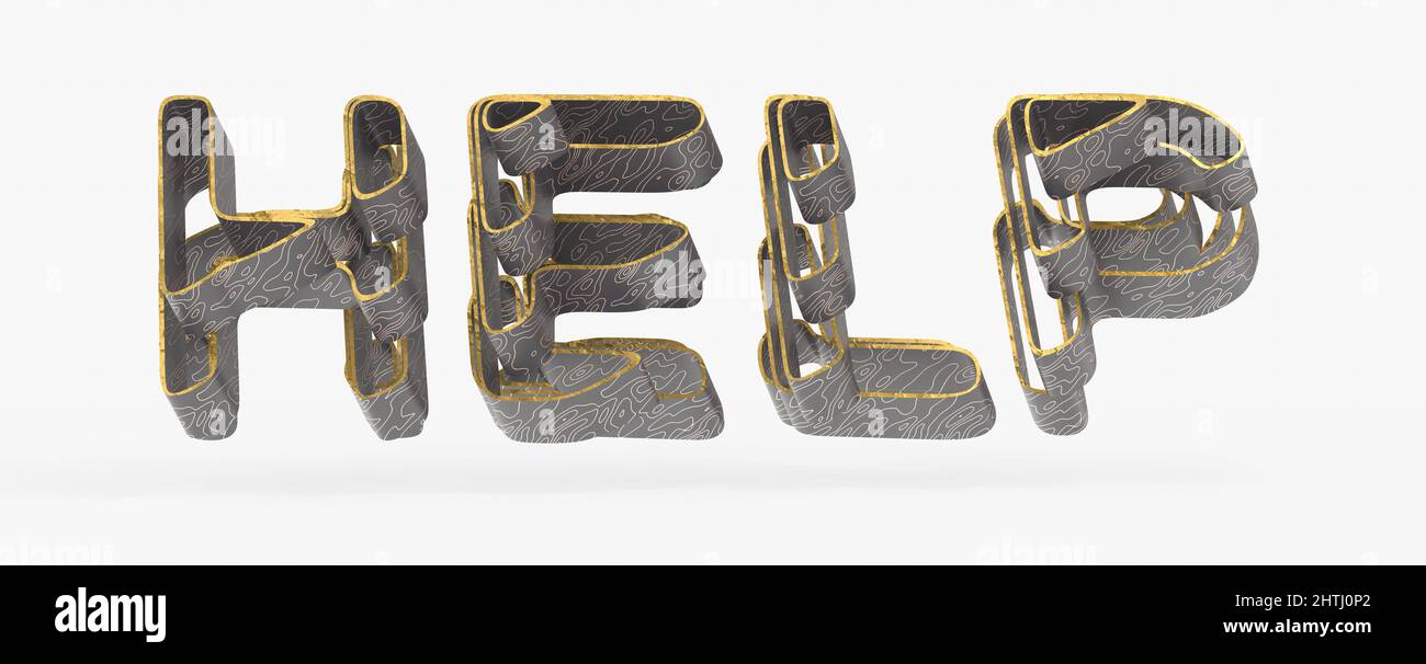 Illustration of "Help" word in 3d Stock Photo - Alamy