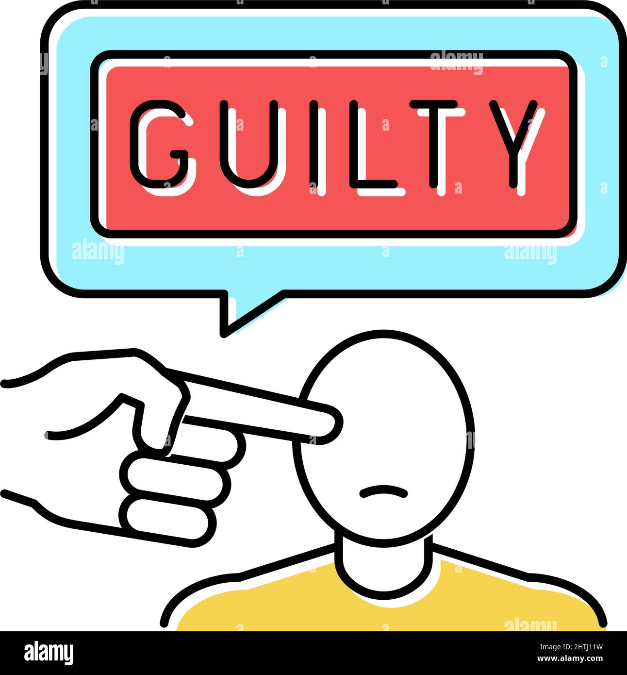 guilty law color icon vector illustration Stock Vector Image & Art - Alamy