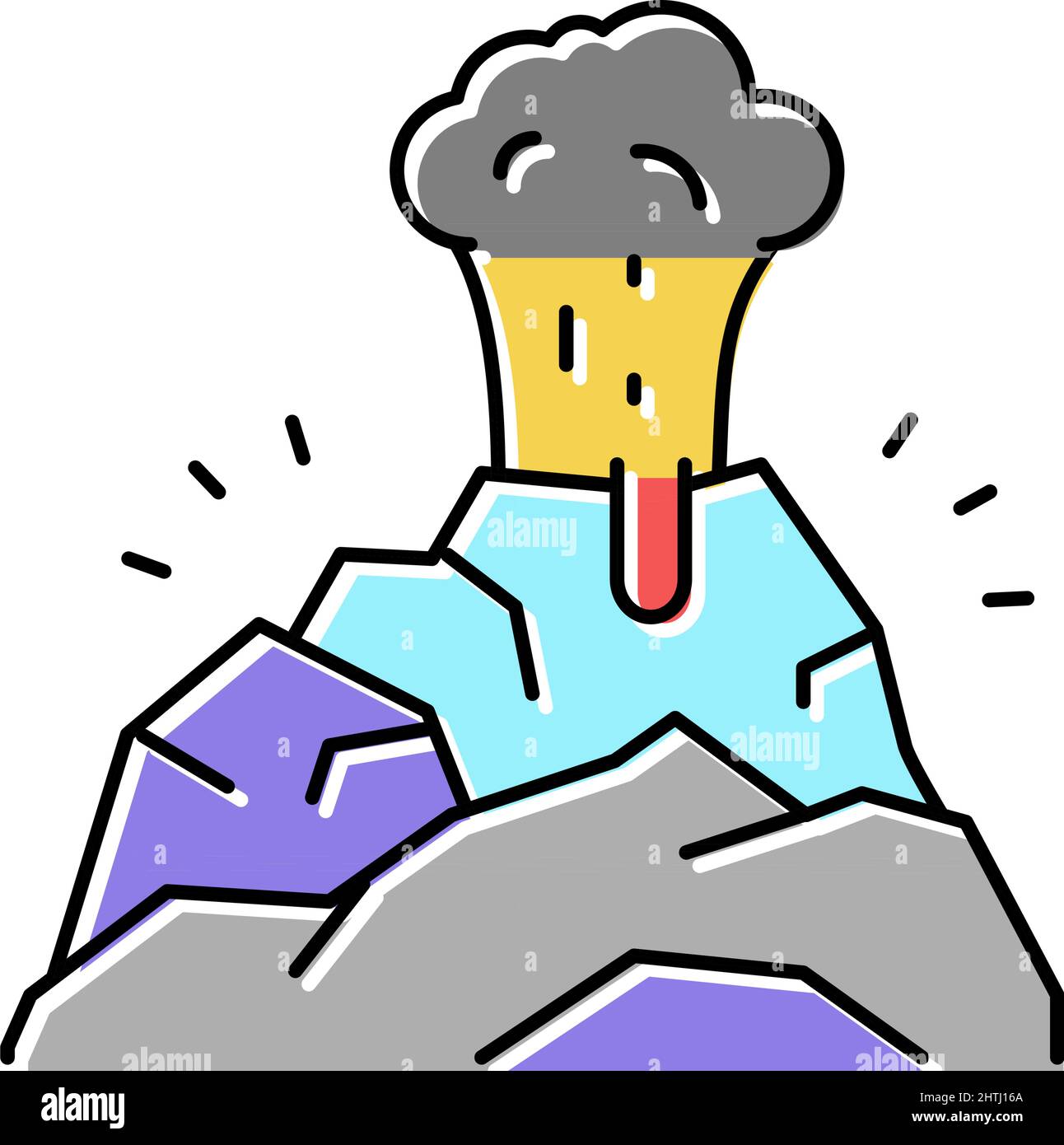 volcano smoke color icon vector illustration Stock Vector Image & Art ...