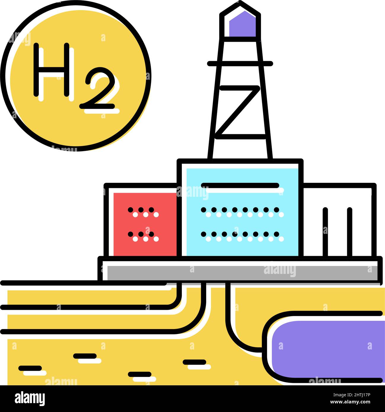 factory hydrogen color icon vector illustration Stock Vector Image ...