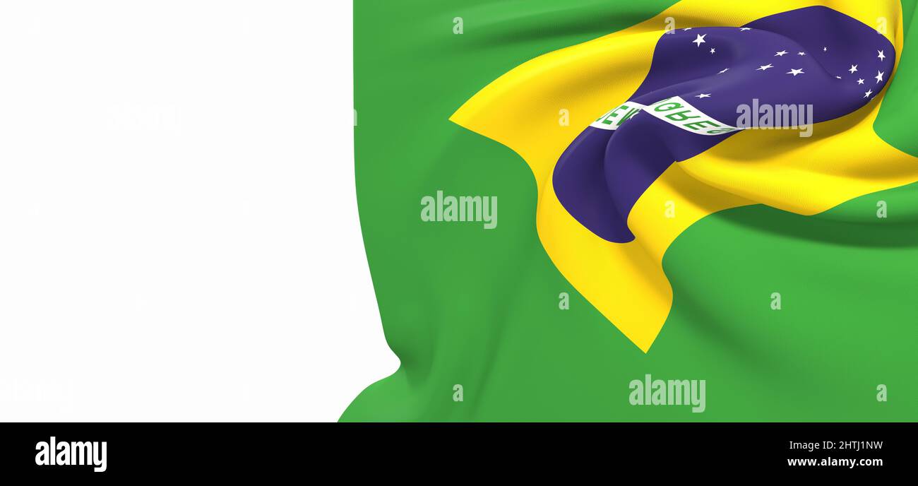Illustration of brazil flag background flying modern banner Stock Photo ...