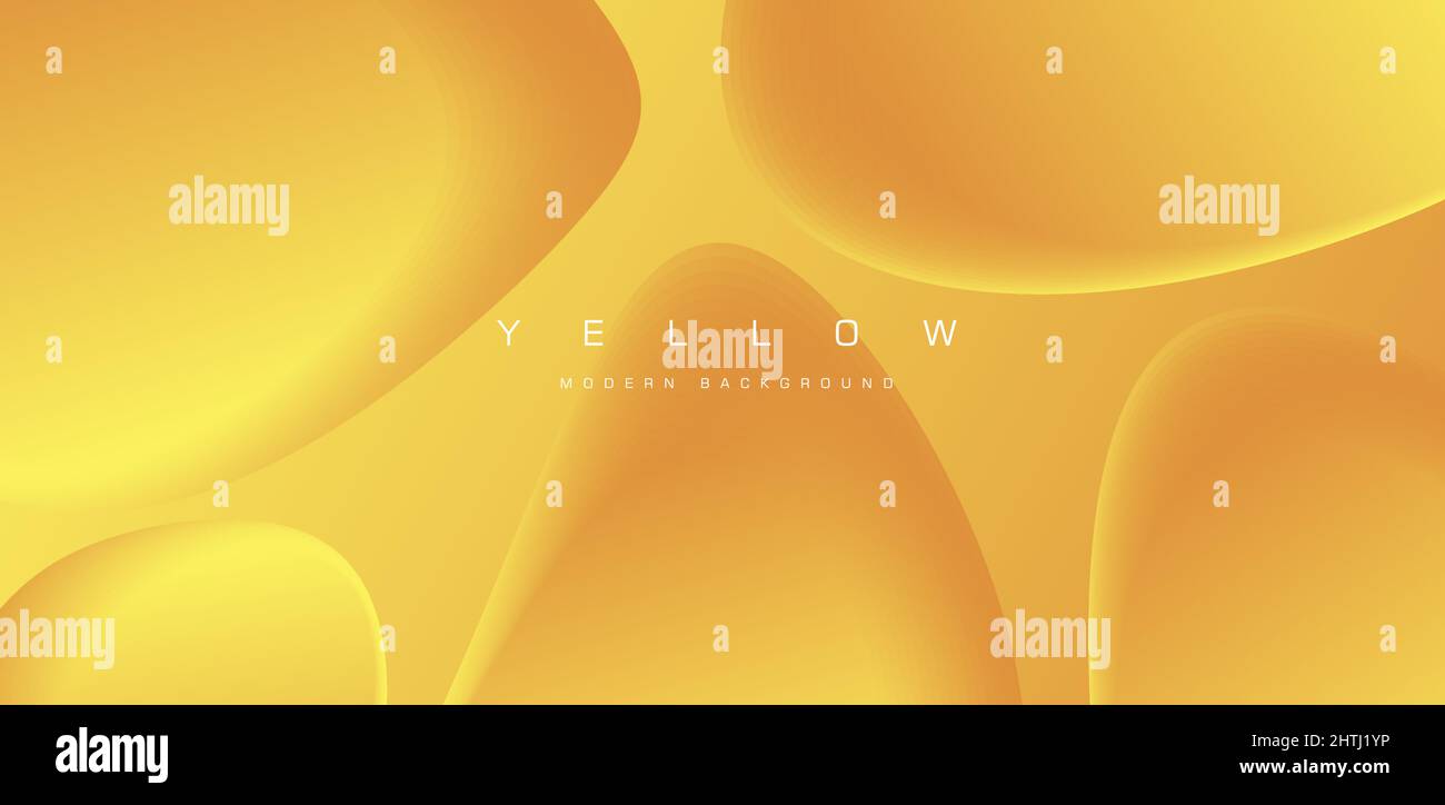 Liquid color background design. Yellow elements shapes with fluid ...