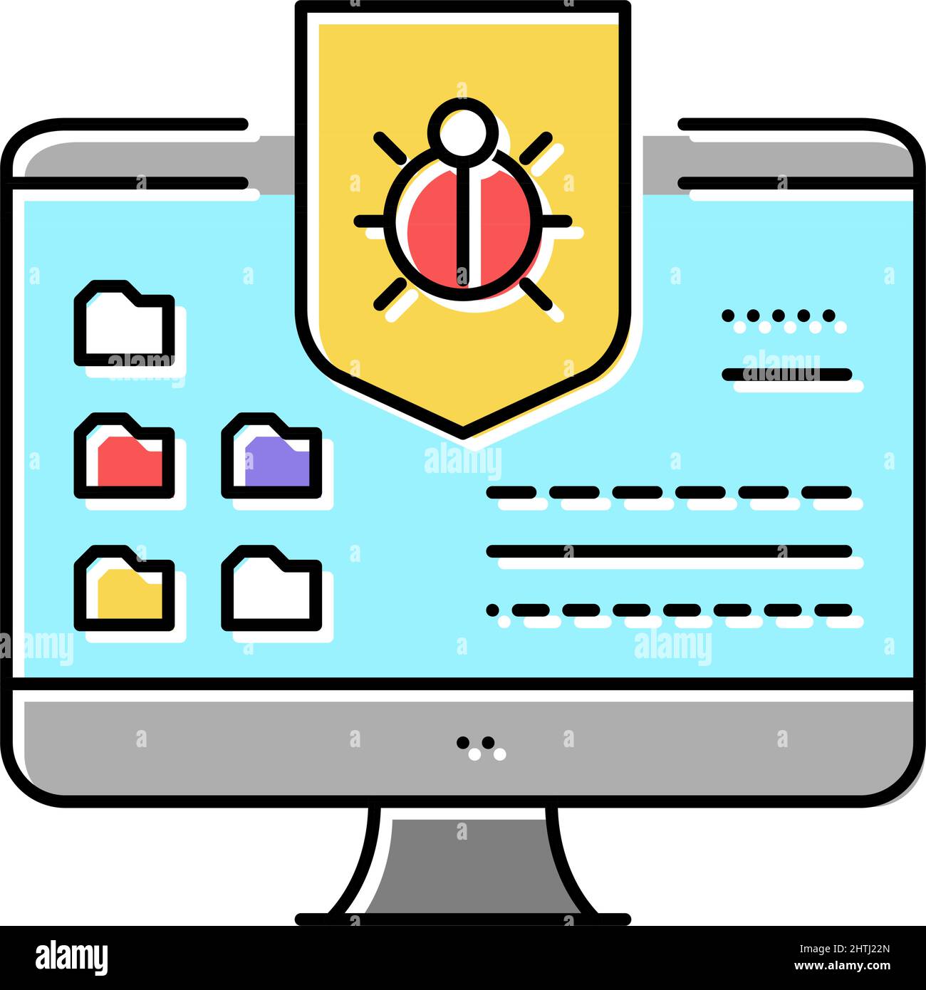 anti-virus computer protect color icon vector illustration Stock Vector ...