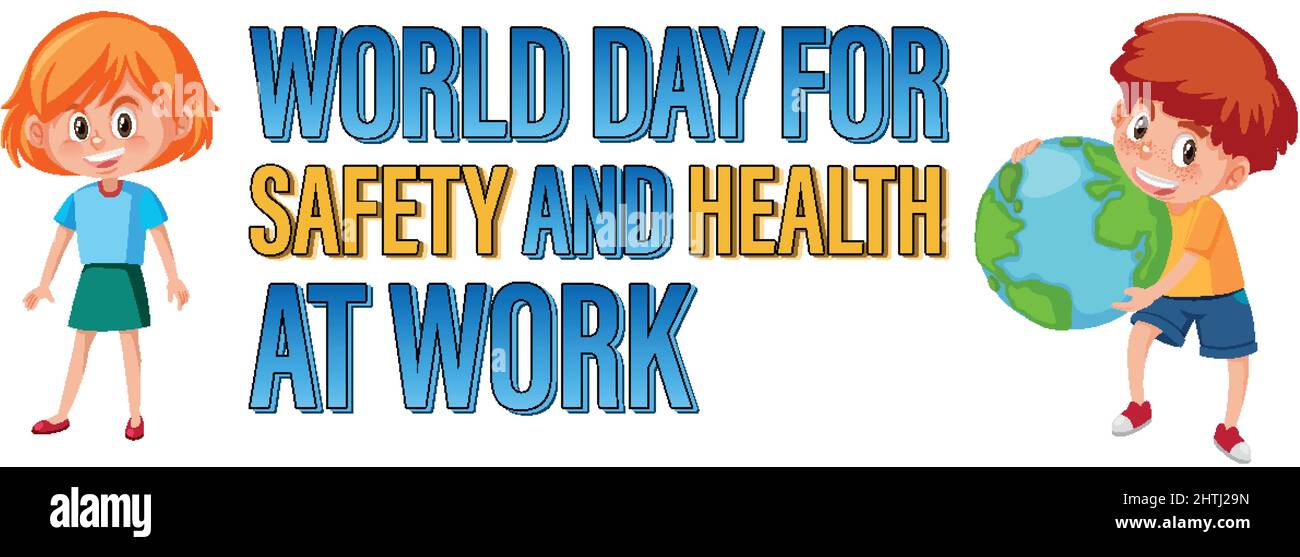 World day for safety and health at work logo design illustration Stock ...