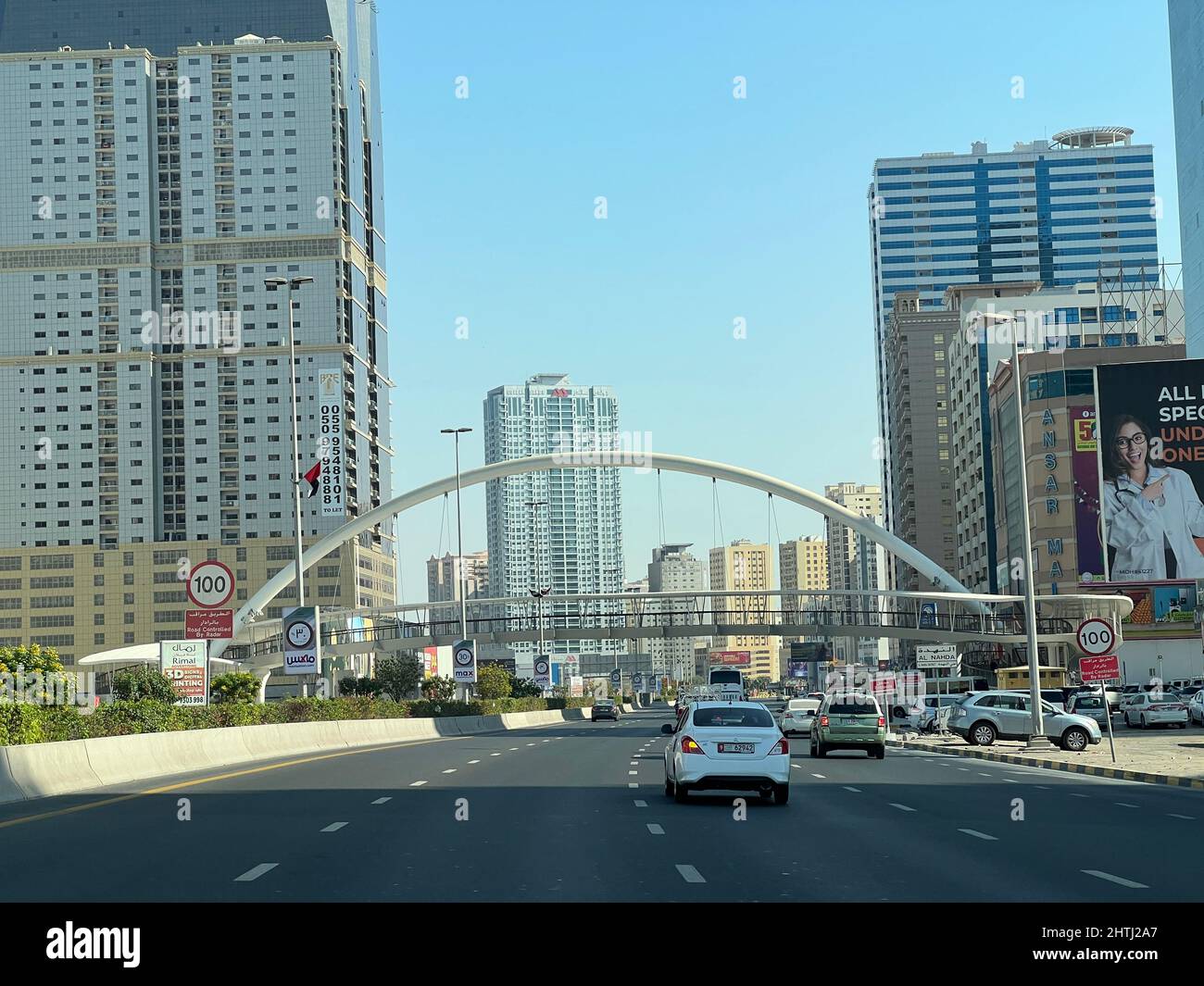 UAE, Dubai - December 01, 2021: Dubai Roads and Traffic bridges and ...